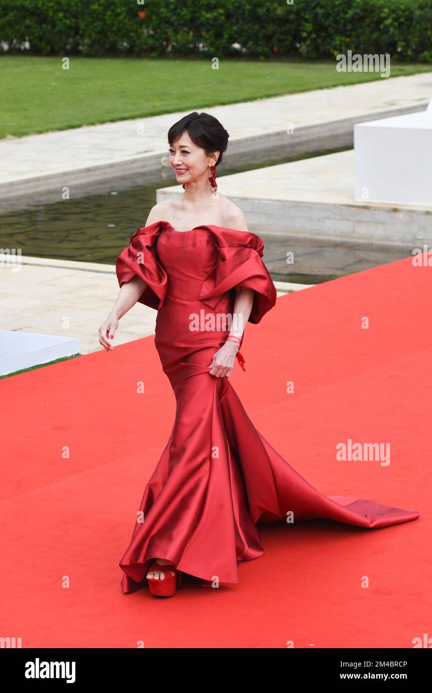 Hong Kong actress Angie Chiu attended the red carpet of the 4th Hainan ...