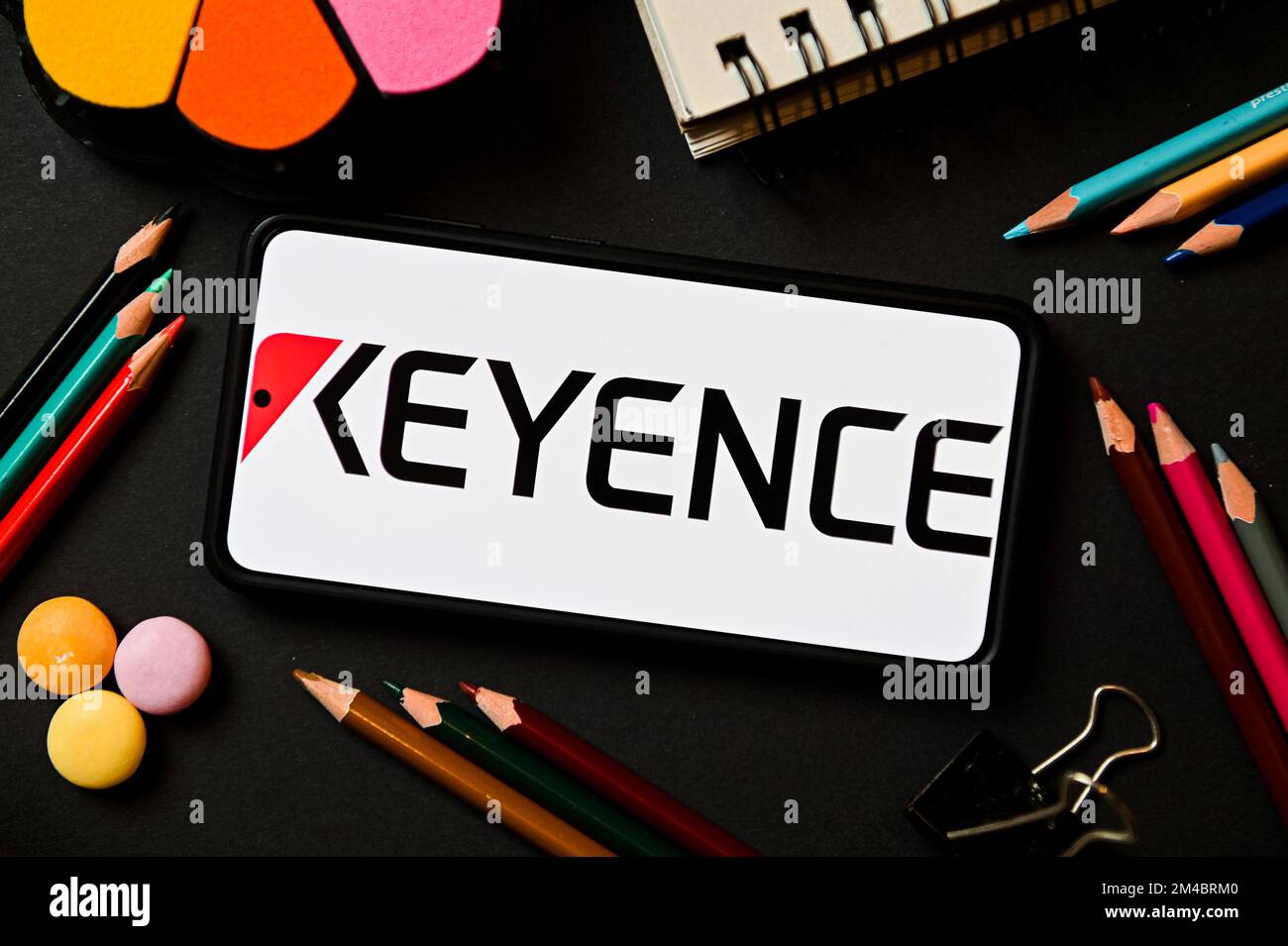 Poland. 17th Dec, 2022. In this photo illustration, a Keyence logo seen ...
