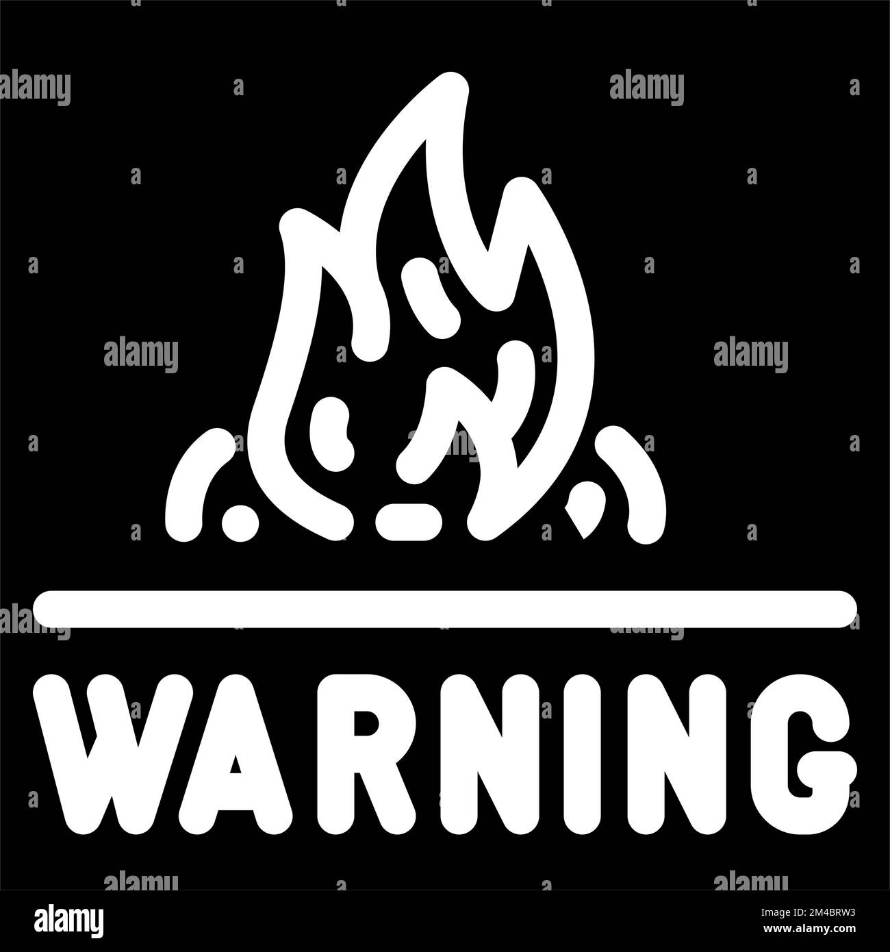 warning fire glyph icon vector illustration Stock Vector Image & Art ...