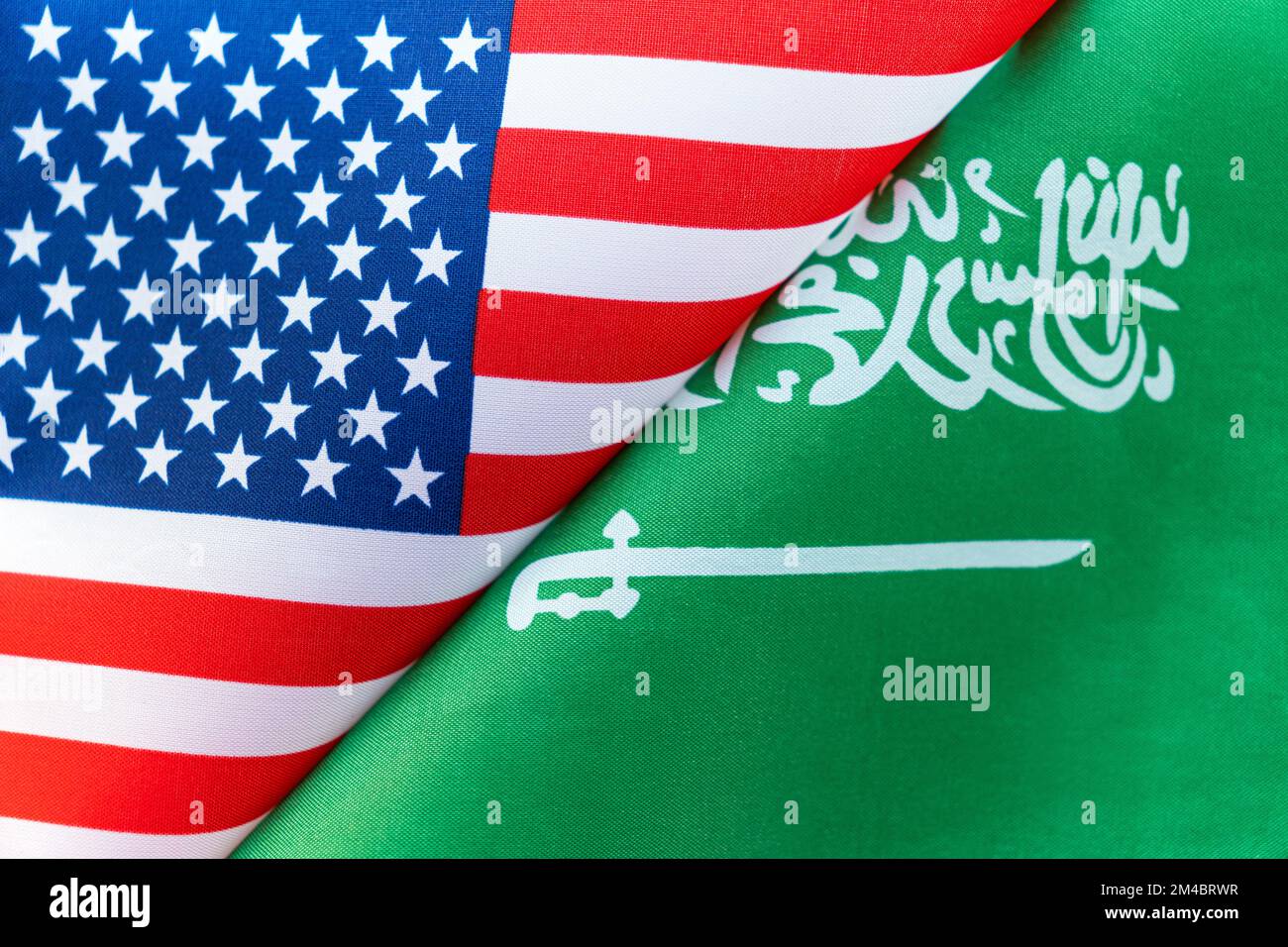 Background of the flags of the saudi arabia and USA. The concept of ...