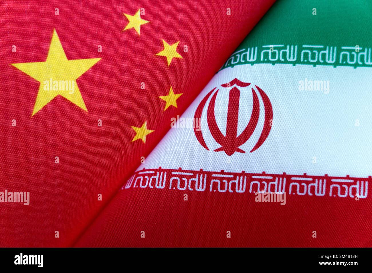Background of the flags of the iran and China. The concept of ...