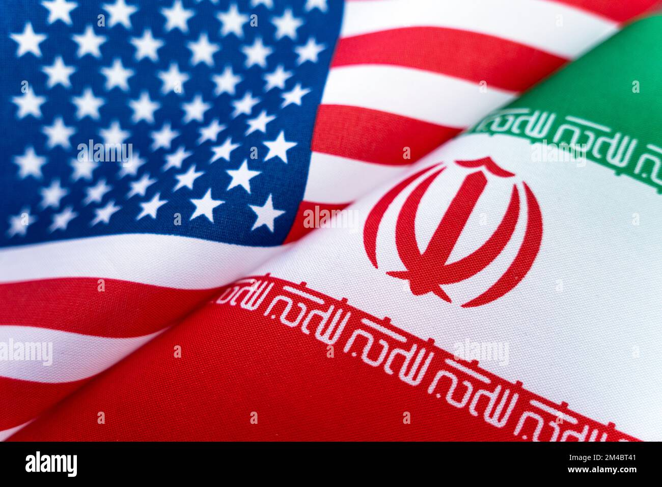 Background of the flags of the USA and iran. The concept of interaction ...