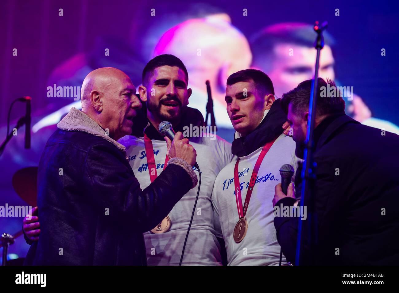 welcome ceremony, football players, Qatar 2022, world cup, Croatian national football team, fans ...