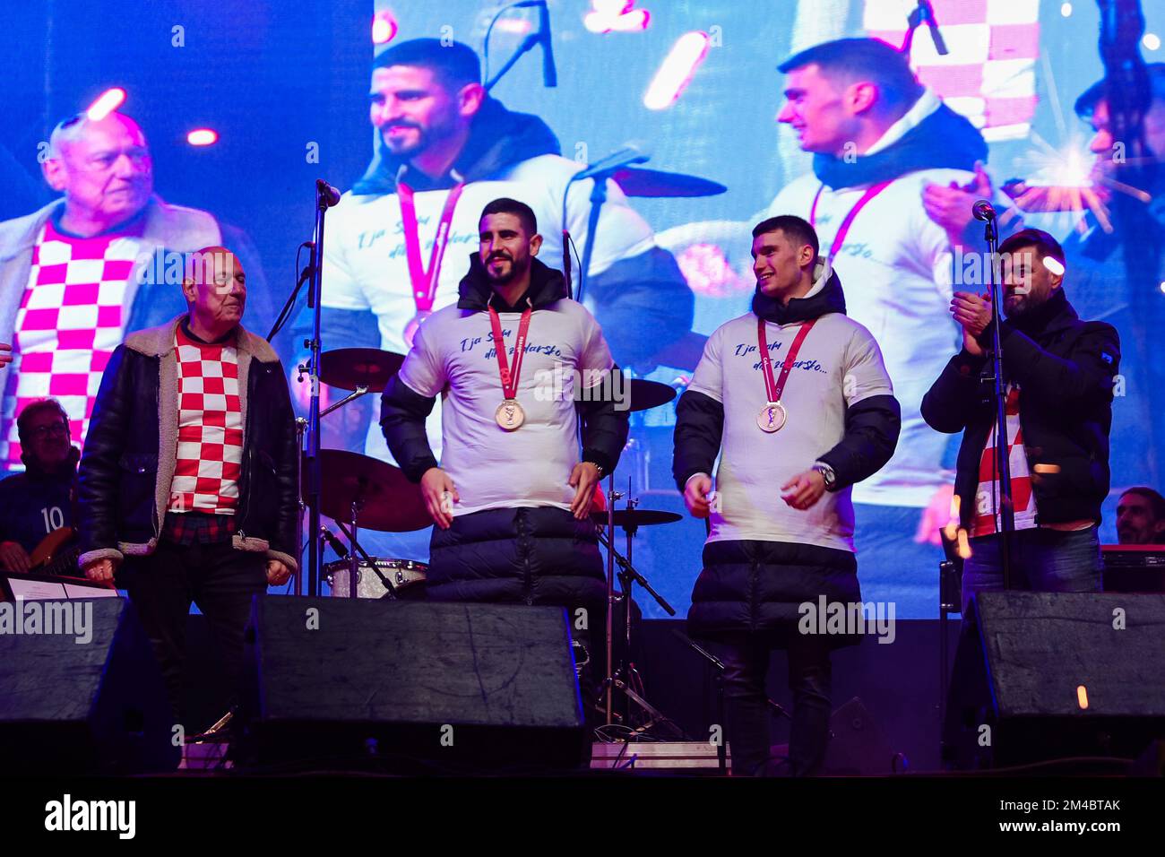 welcome ceremony, football players, Qatar 2022, world cup, Croatian national football team, fans ...