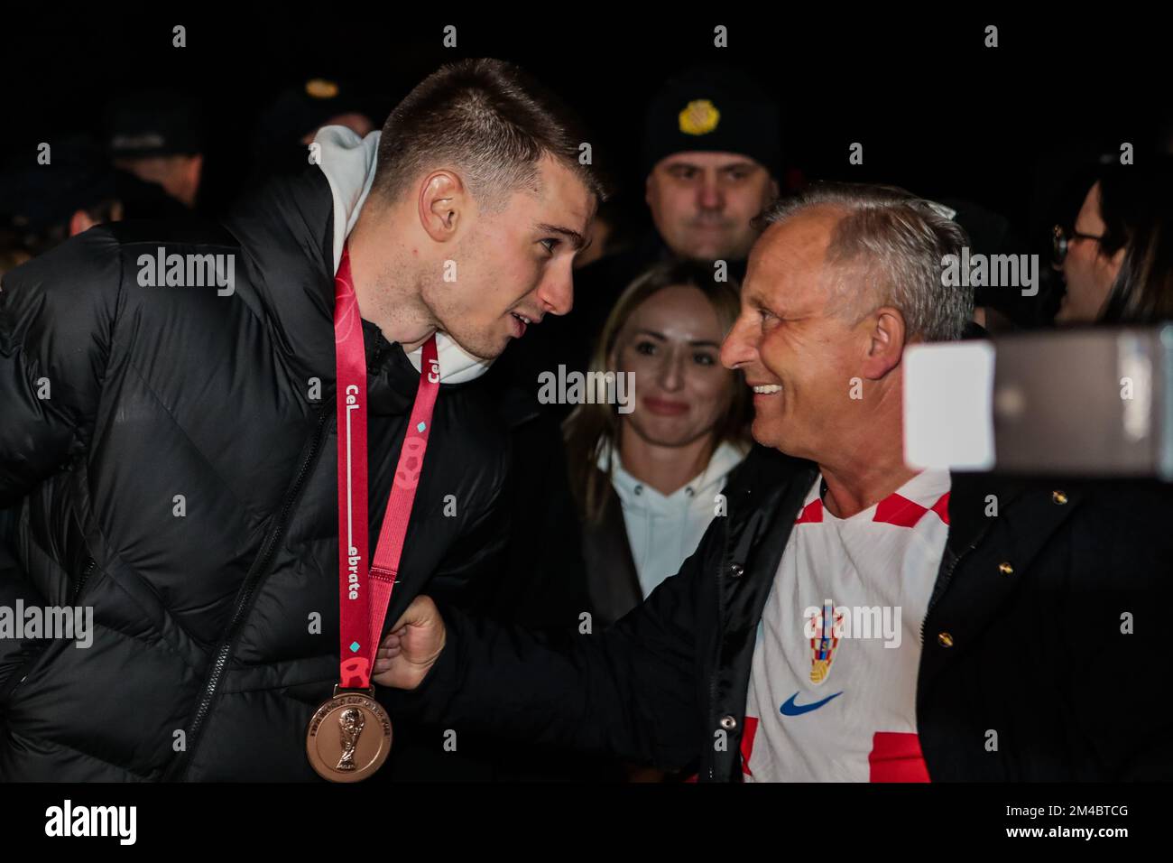 welcome ceremony, football players, Qatar 2022, world cup, Croatian national football team, fans ...