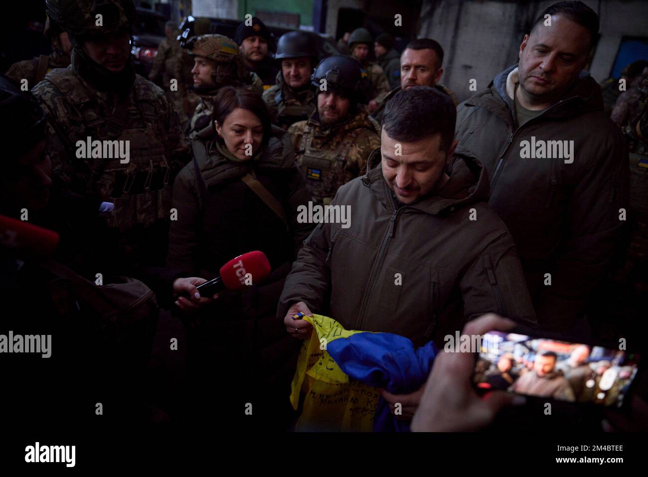 Bakhmut, Ukraine. 20th Dec, 2022. Ukrainian President Volodymyr ...