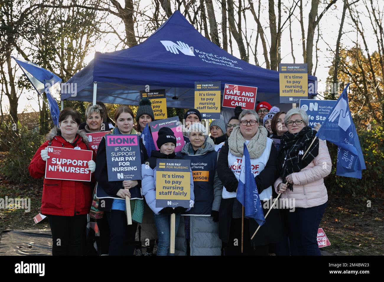 Members of the Royal College of Nursing (RCN) on the picket line ...