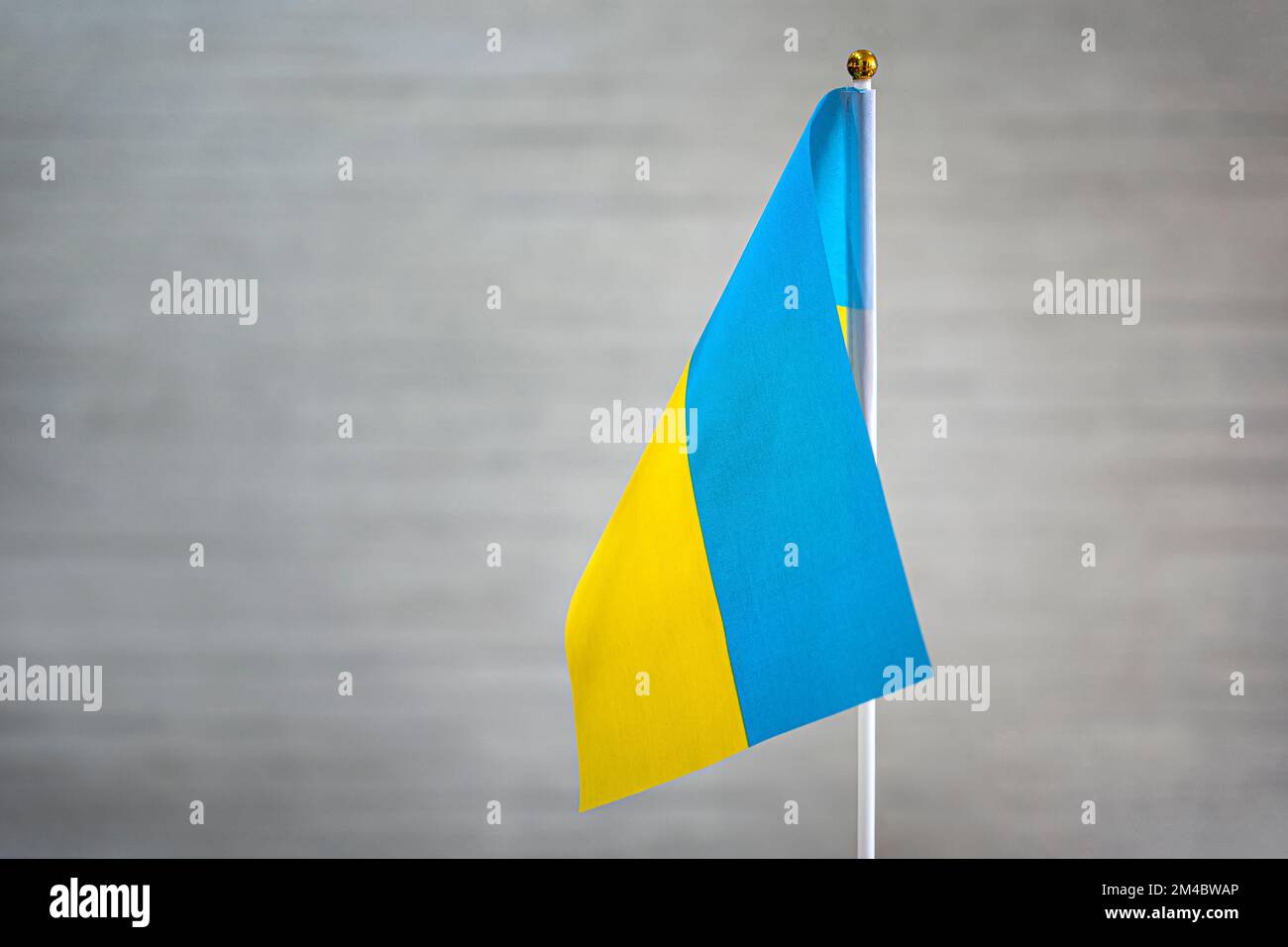 Ukraine's flag is on a white background. flag symbols of Ukraine. close ...