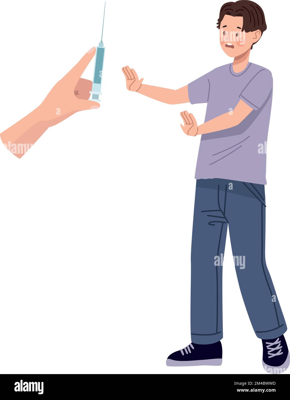 man suffering from trypanophobia Stock Vector Image & Art - Alamy