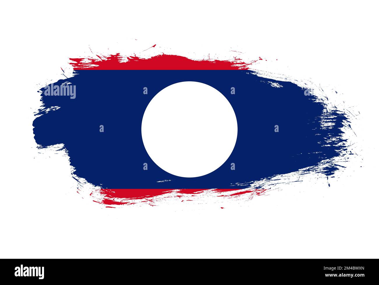 Flag of laos on white stroke brush background Stock Photo - Alamy