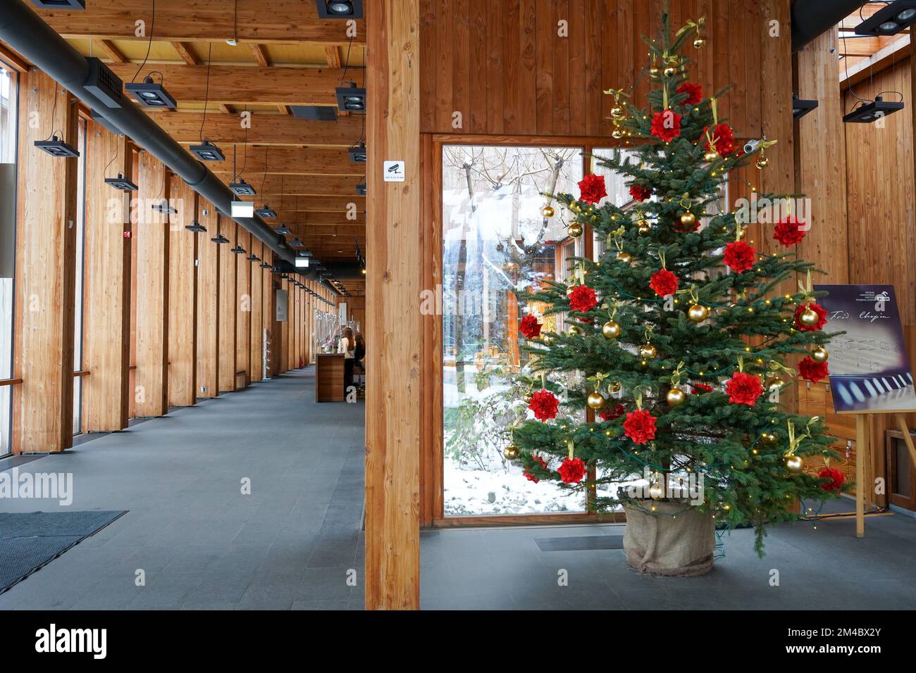 Christmas tree in the modern box office of Park and Birthplace of ...