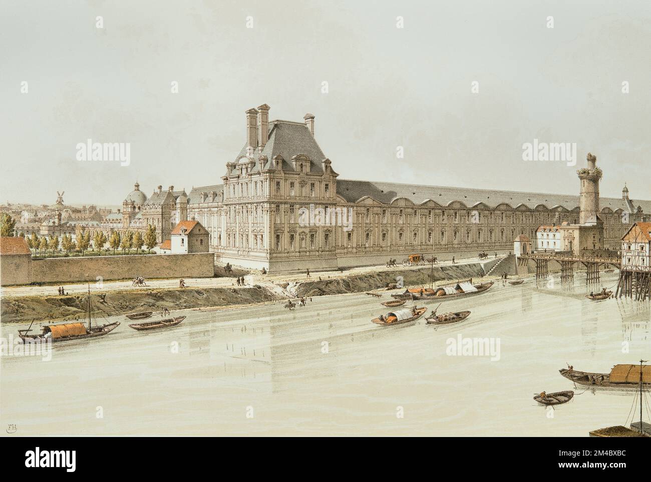 The Tuileries Palace in Paris in 1640 (from left to right: mound of the ...