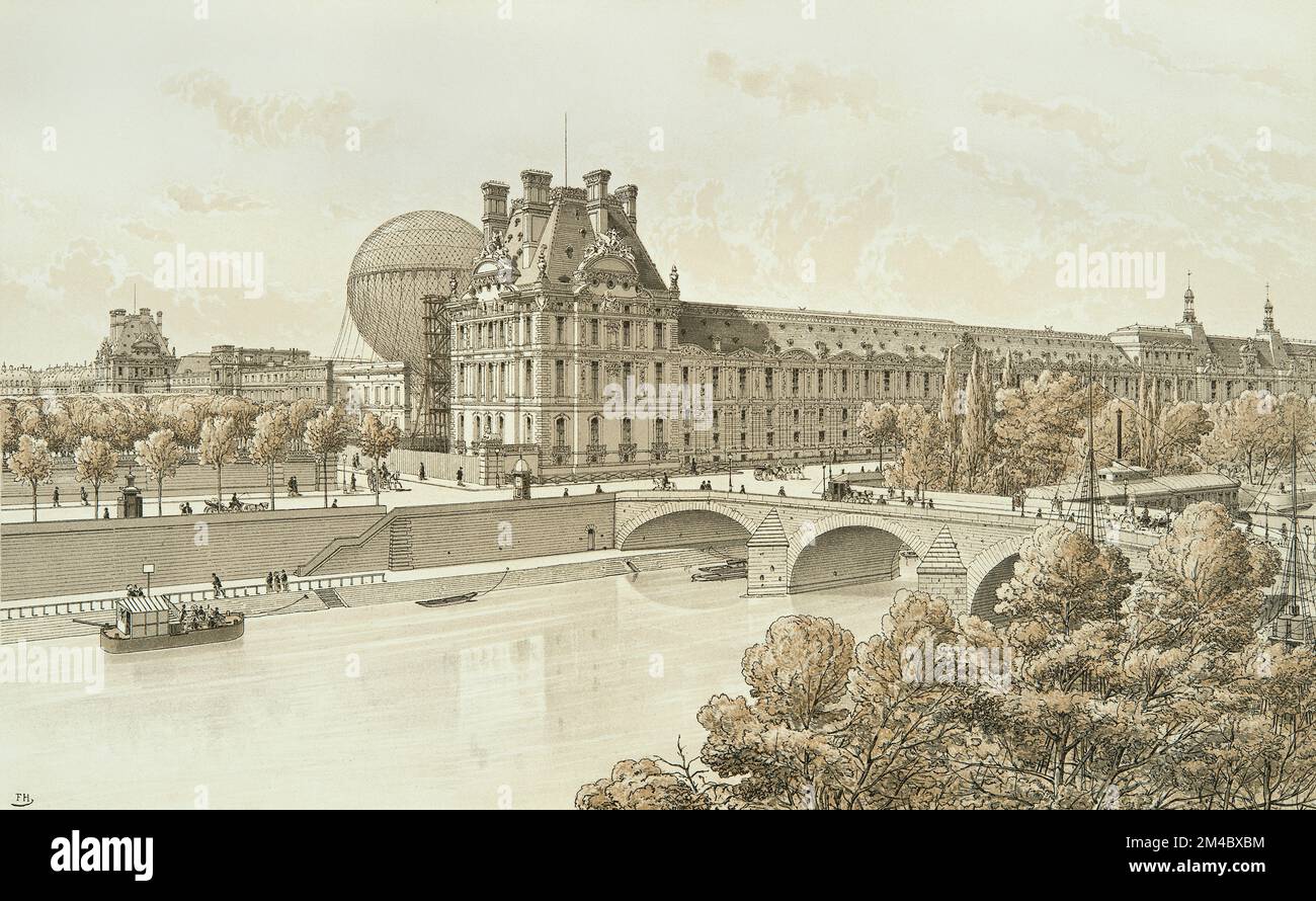 The Tuileries Palace in Paris in 1879 (from left to right: rue de ...