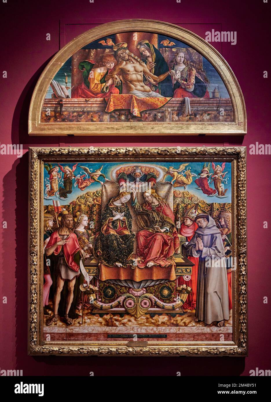 Incoronazione della Vergine e Cristo in pietà - tempera e olio su tavola - Carlo Crivelli - 1483 ...