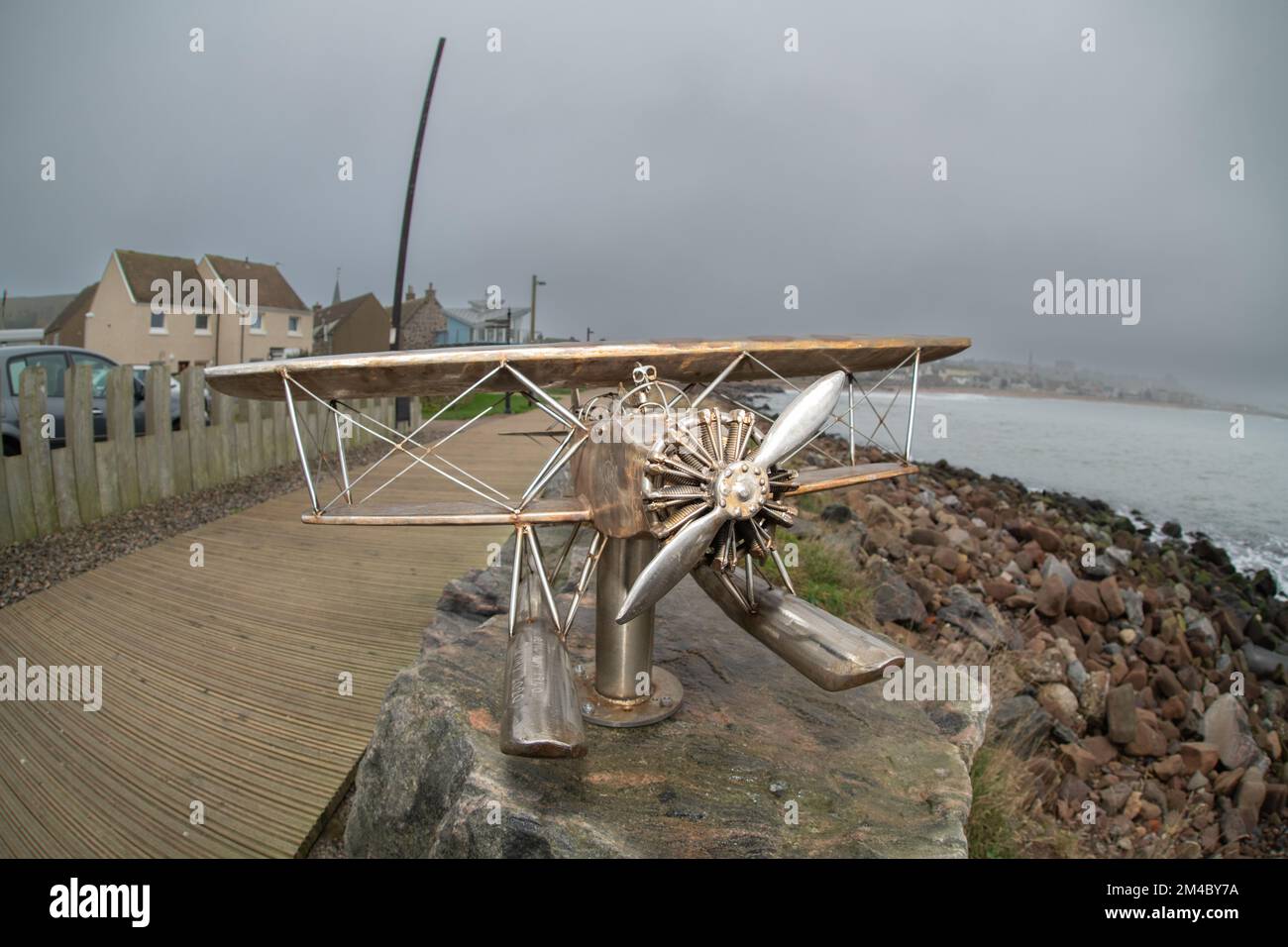 Aircraft sculpture, Stonehaven Bay, Stonehaven, Aberdeenshire, Scotland ...