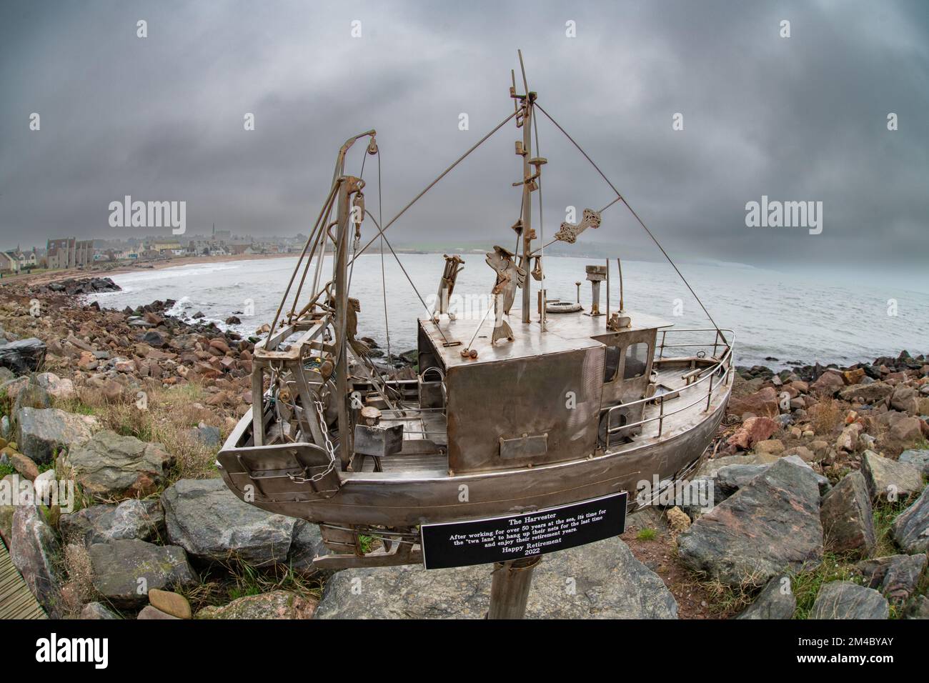 Stonehaven Bay boat sculptures, Stonehaven, Aberdeenshire, Scotland,UK ...