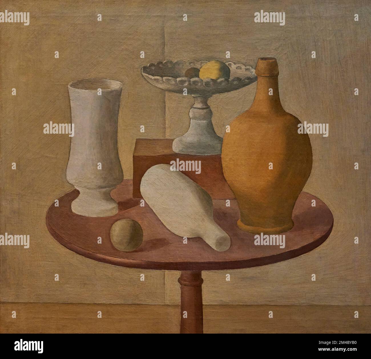 Natura morta con tavolo rotondo - olio su tela - Giorgio Morandi - 1920 ...