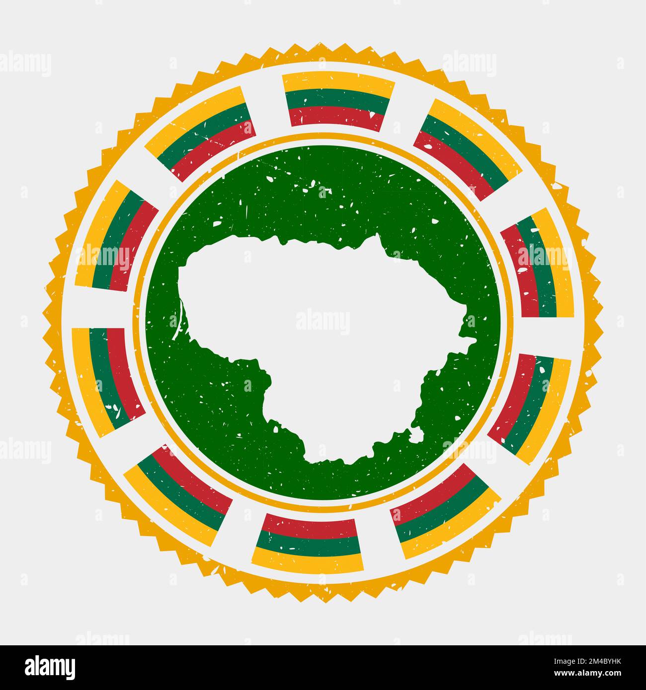 Lithuania grunge stamp. Round logo with map and flag of Lithuania ...