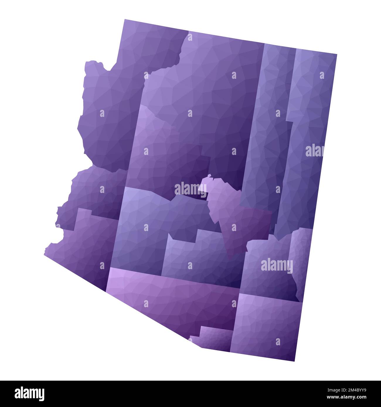 Arizona map. Geometric style US state outline with counties. Vivid ...