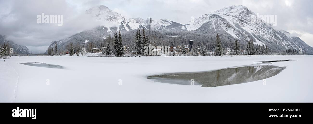 Distant panorama of the village of Field, British Columbia in Yoho ... Distant panorama of the village of Field, British Columbia in Yoho ...