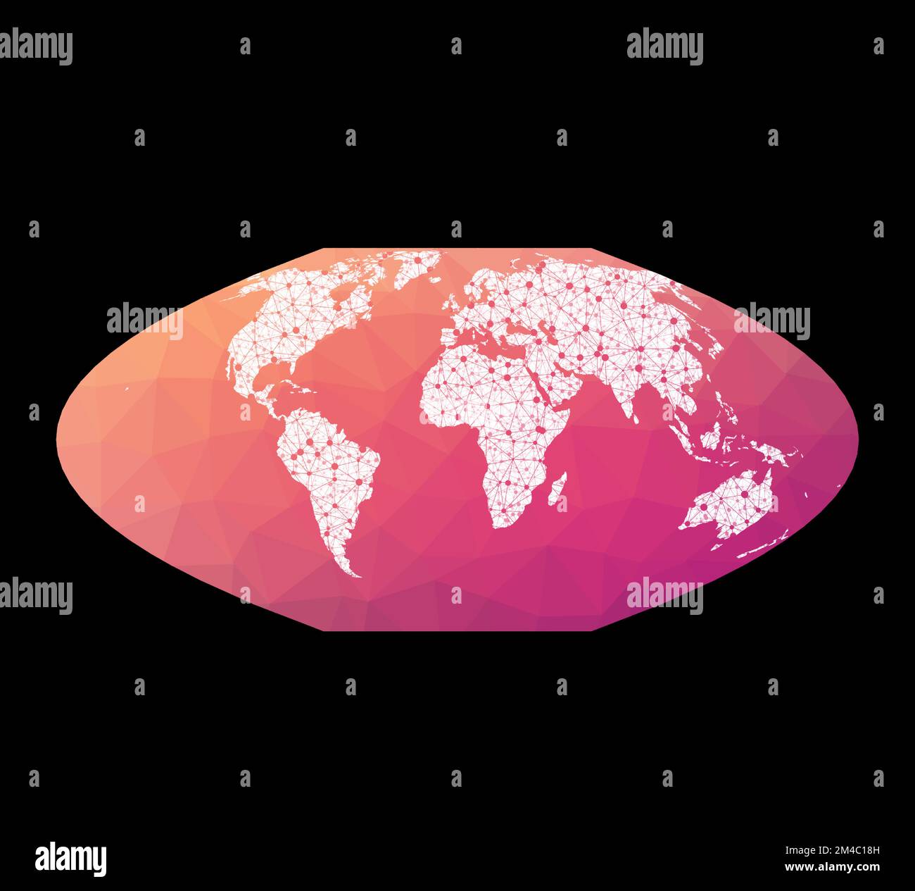 World network map. McBryde-Thomas flat-polar parabolic ...