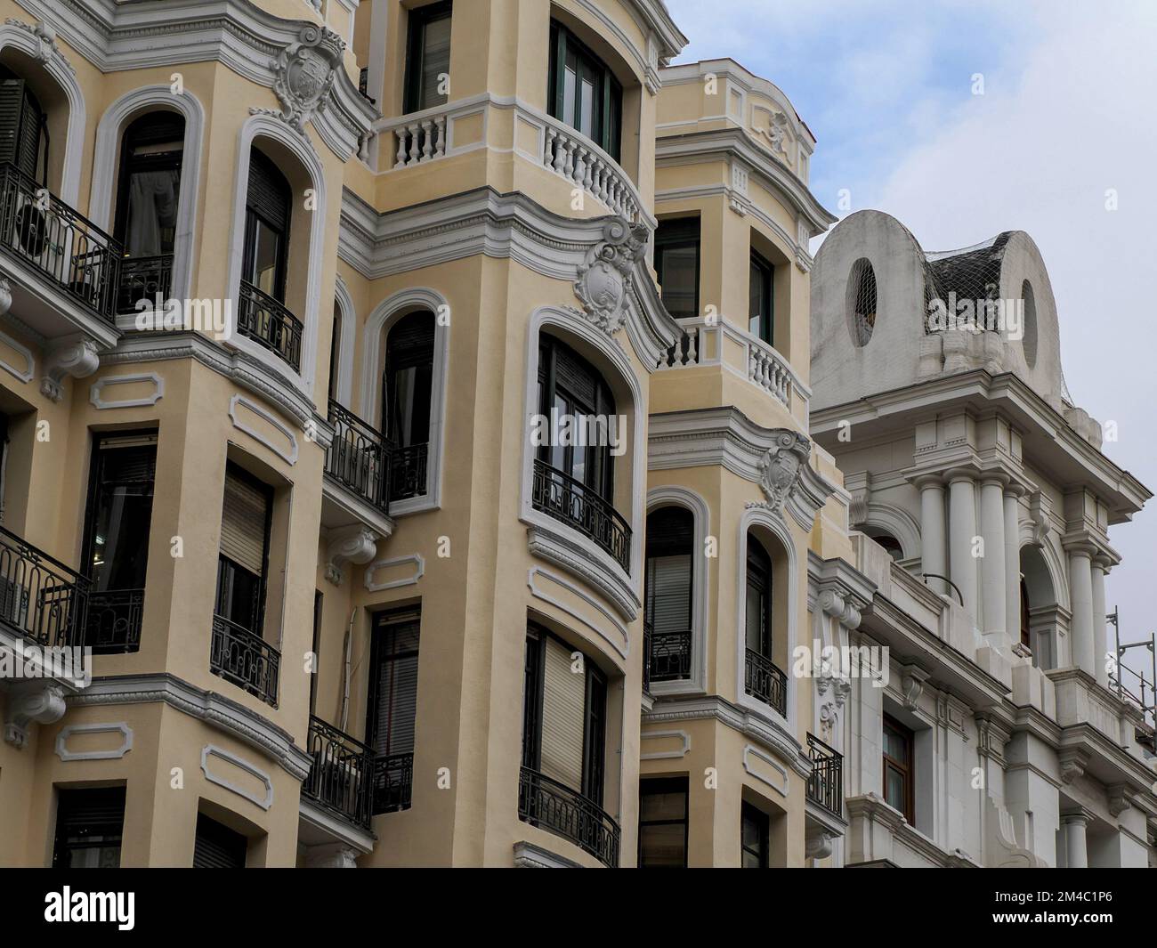 madrid spain gran via buildings view Stock Photo - Alamy