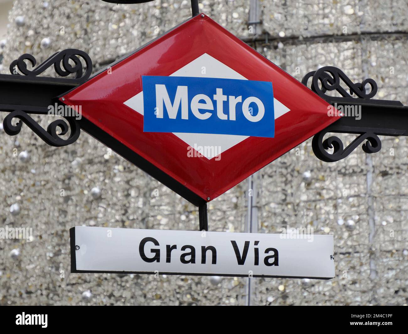 Gran Via Metro Station Sign in Madrid Spain detail Stock Photo - Alamy