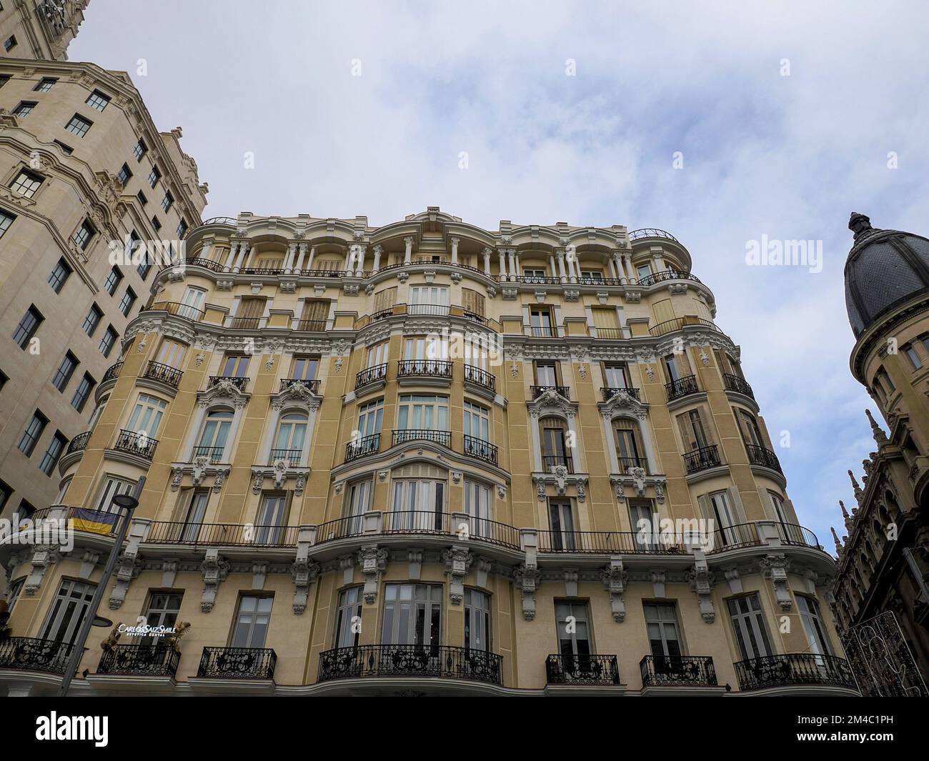 madrid spain gran via buildings view Stock Photo - Alamy