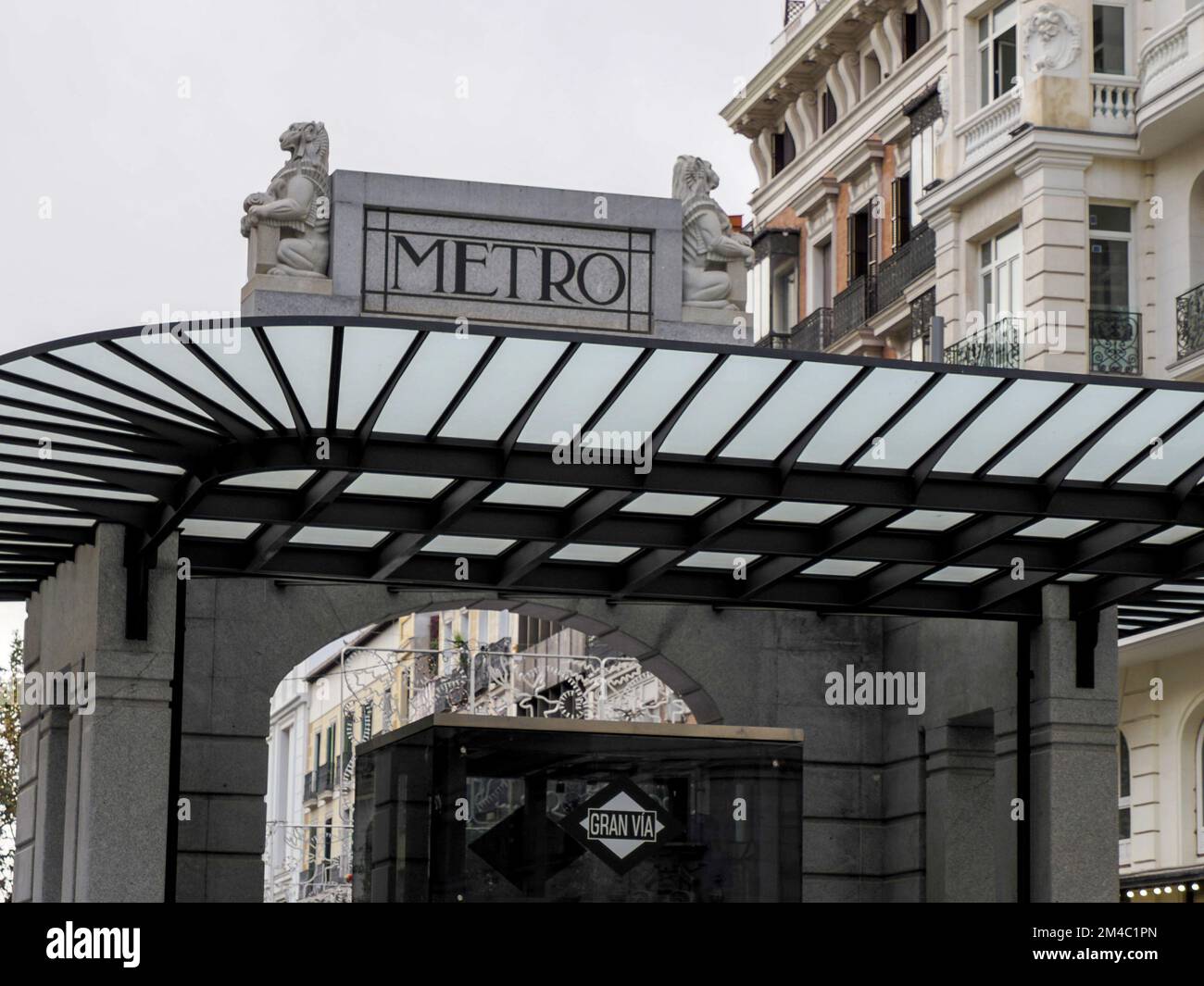 Gran Via Metro Station Sign in Madrid Spain detail Stock Photo - Alamy