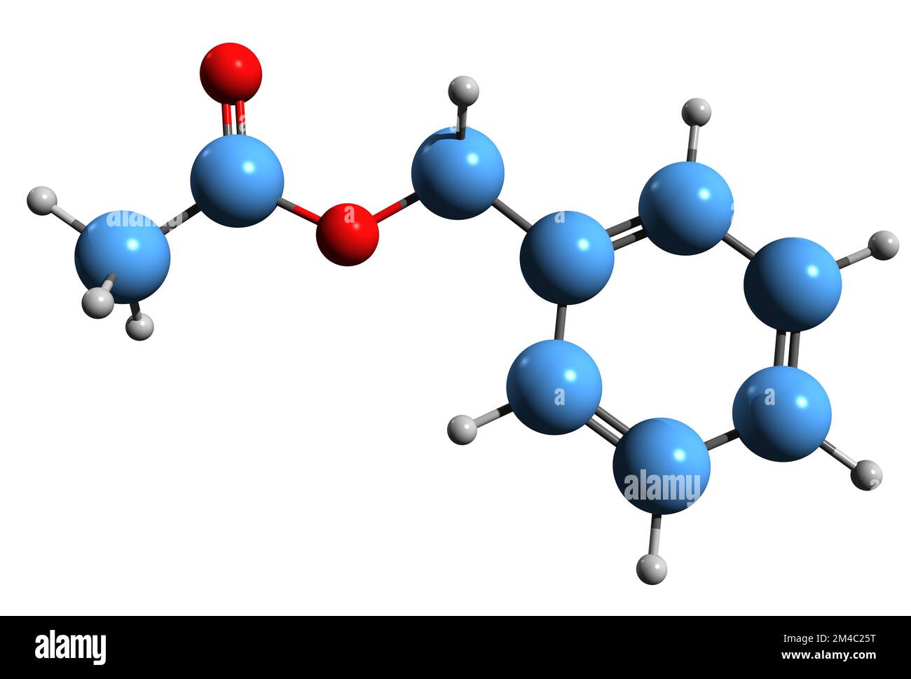 3D image of Benzyl acetate skeletal formula - molecular chemical ...