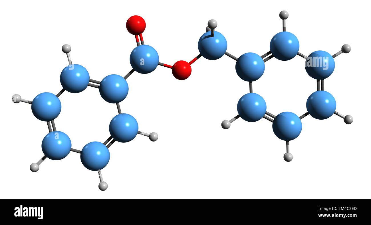 3D image of Benzyl benzoate skeletal formula - molecular chemical ...