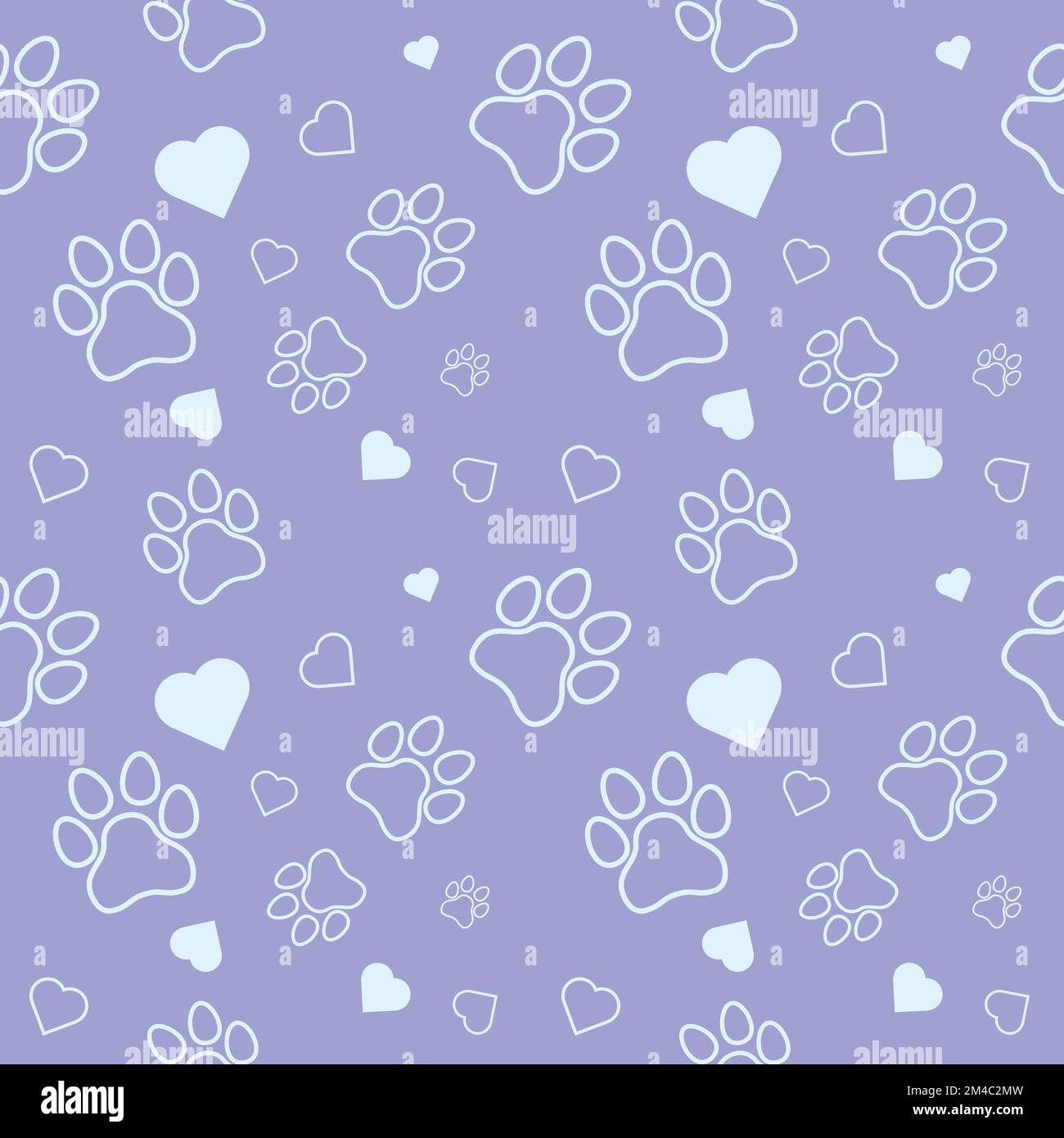 Paw seamless pattern vector doodle abstract dog and cat animal ...