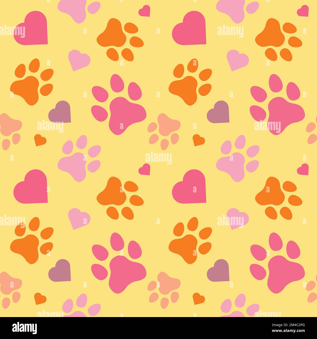 Paw seamless pattern vector doodle abstract dog and cat animal ...