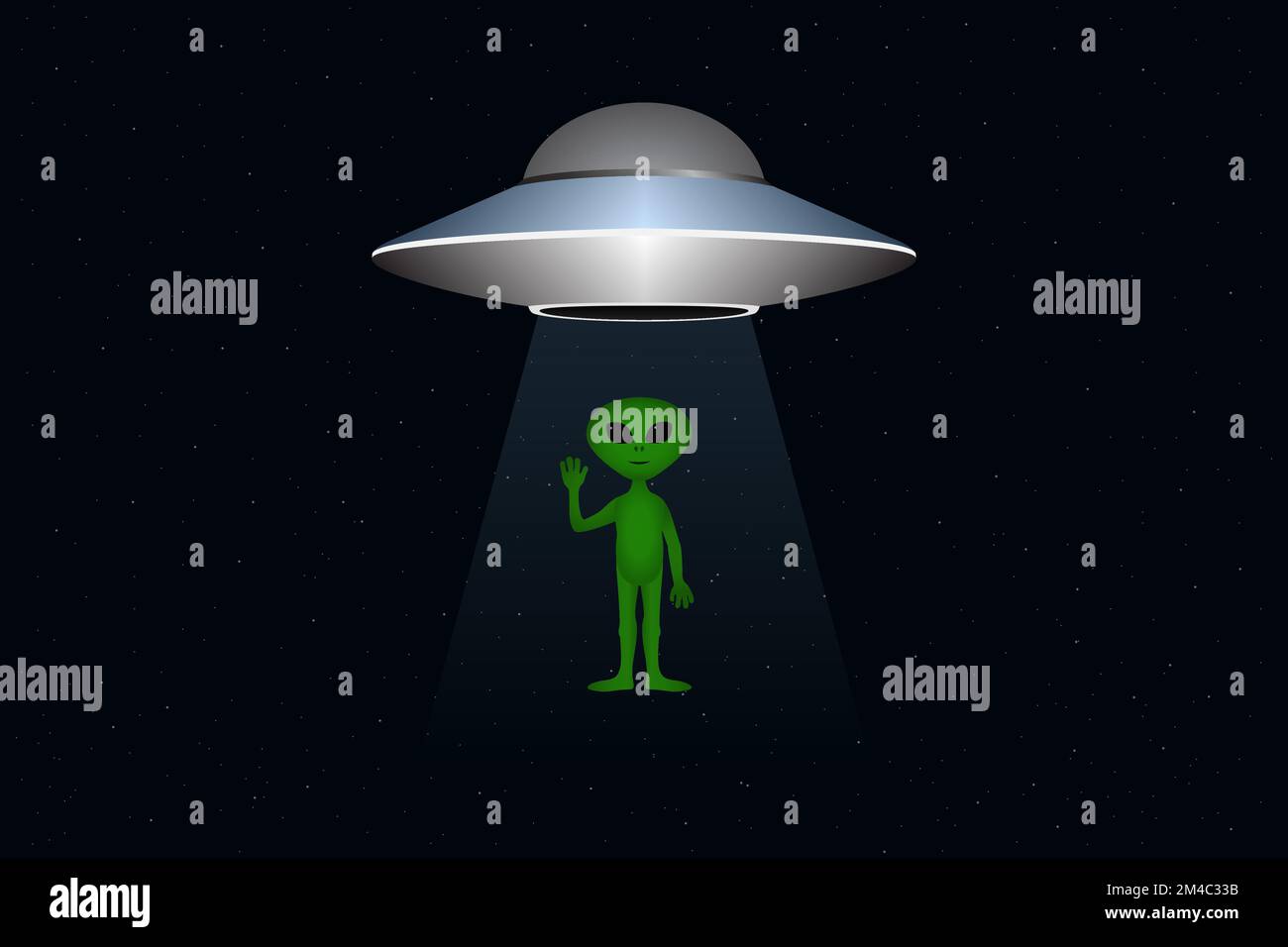 Flying saucer and alien. Vector illustration Stock Vector Image & Art ...