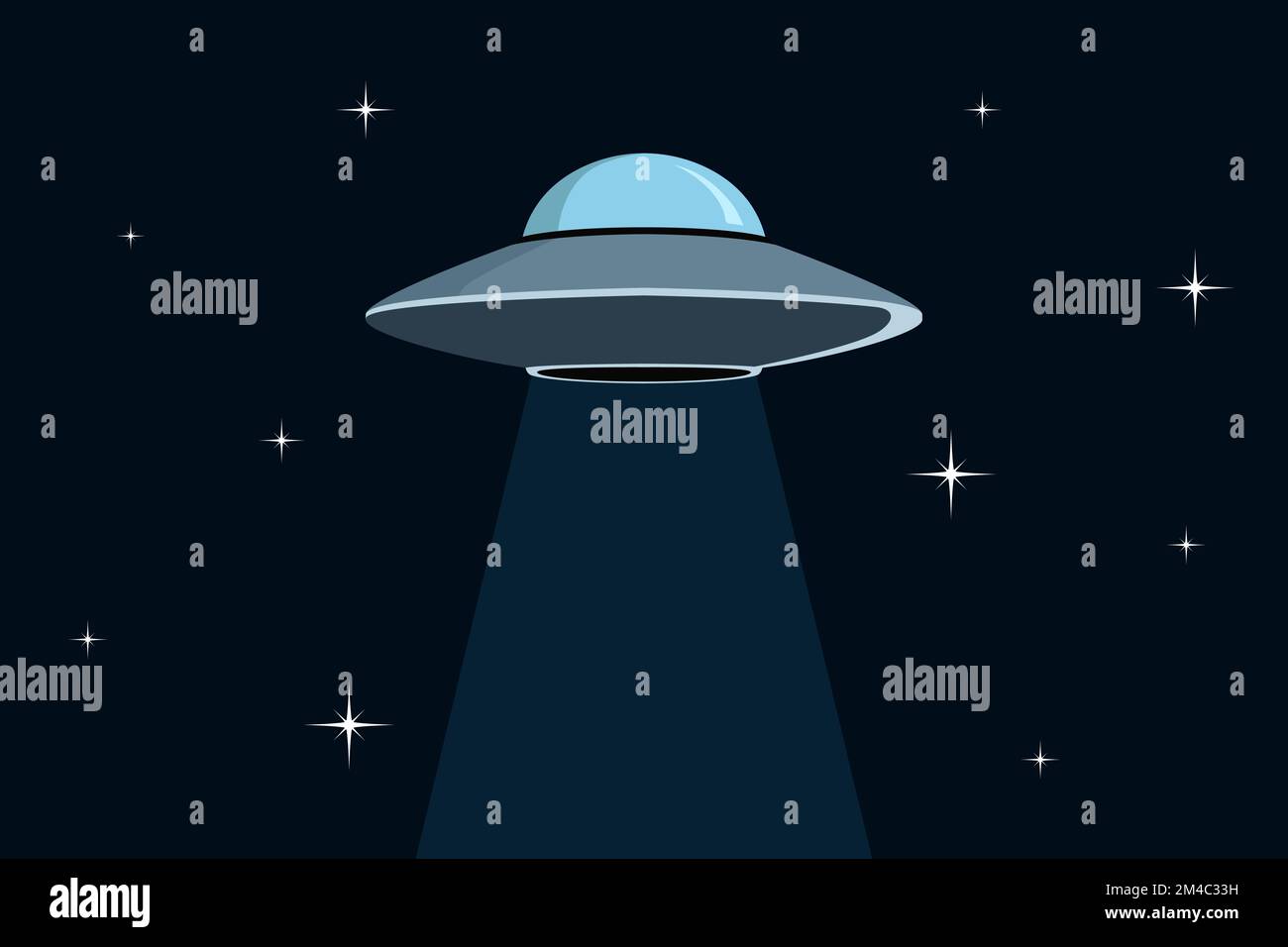 Flying saucer in space. Vector illustration Stock Vector Image & Art ...