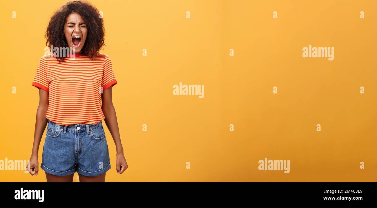 Girl feeling distressed and tensed losing temper and control of ...