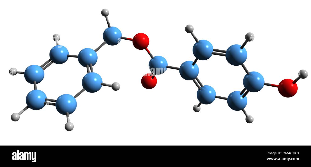 3D image of Benzylparaben skeletal formula - molecular chemical ...