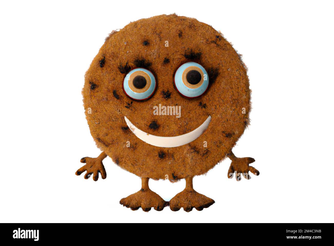 Funny soft furry cookie smiling - 3D Illustration isolated on white ...