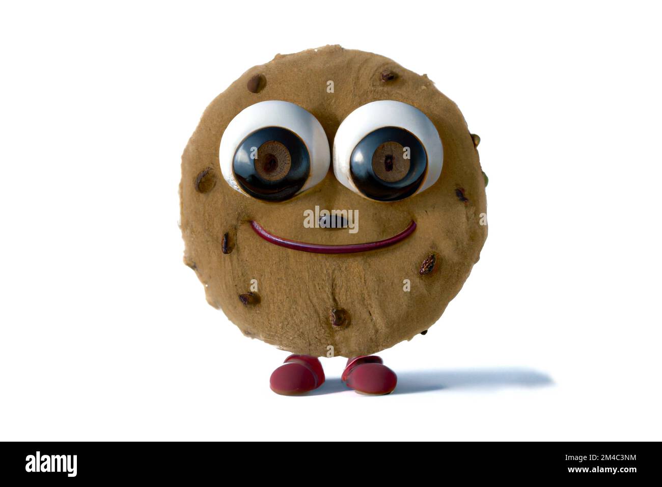 Funny soft furry cookie smiling - 3D Illustration isolated on white ...