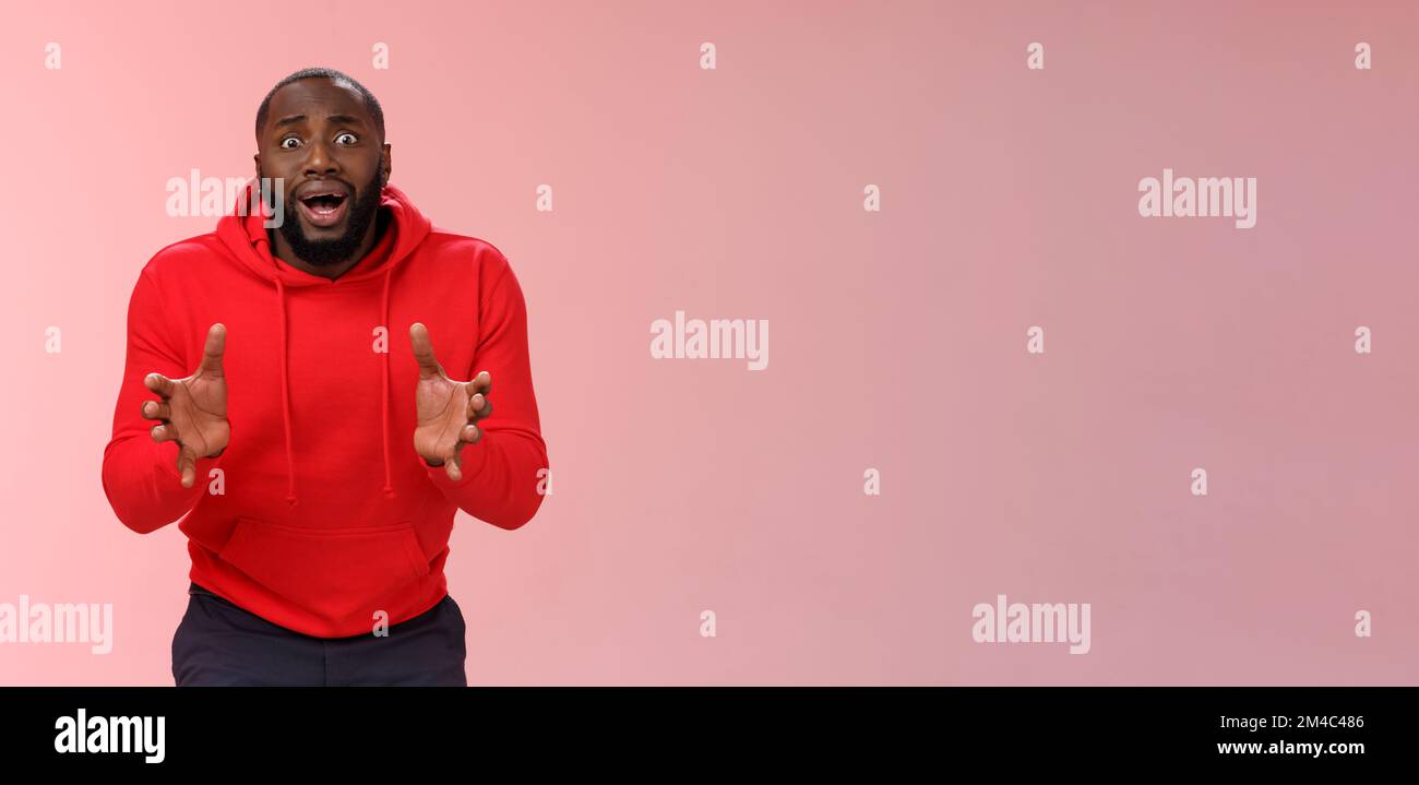 Worried guy asking be careful look how carelessly employee carry ...