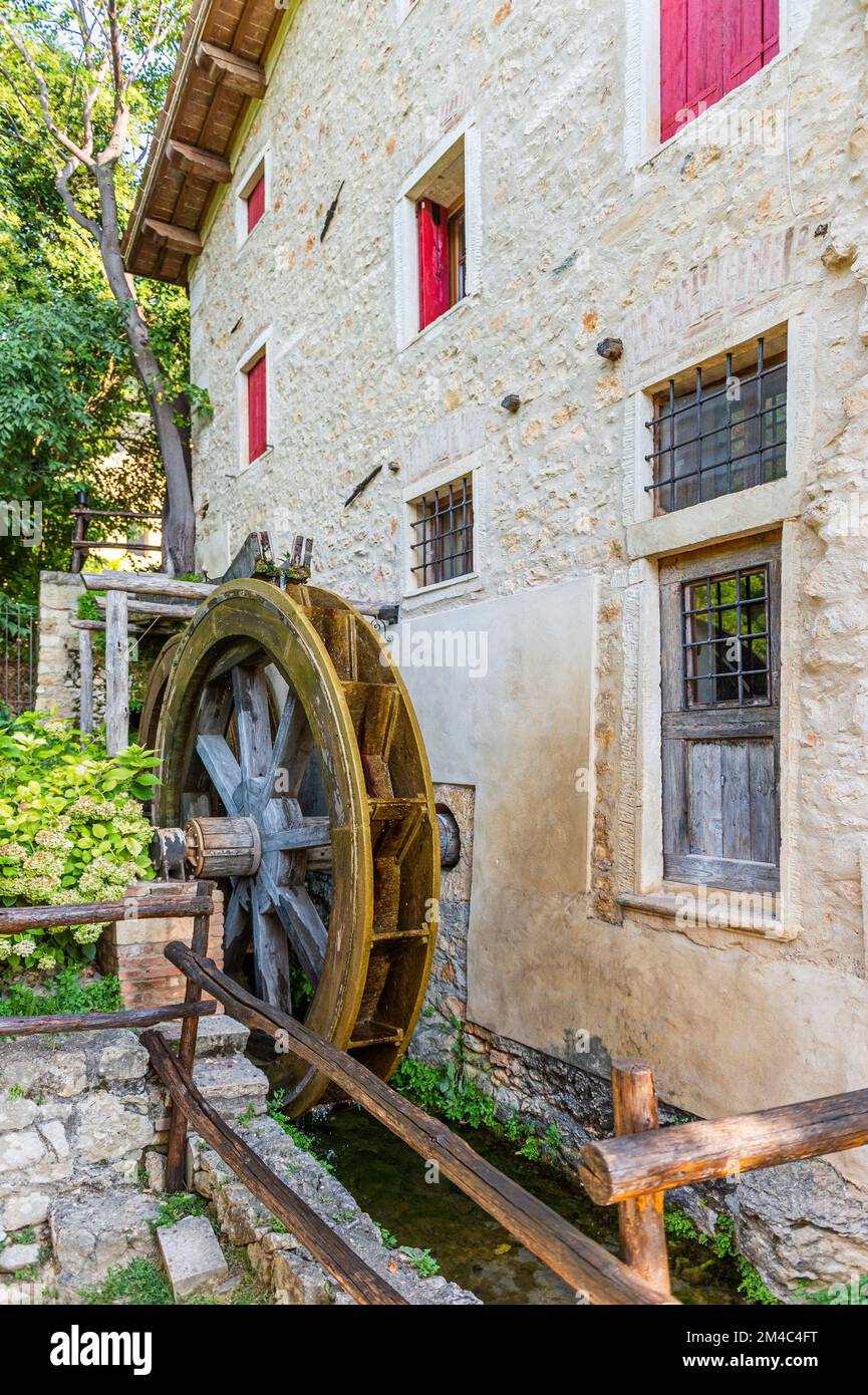 water mills valley: stream and water mill, mossano, italy Stock Photo ...