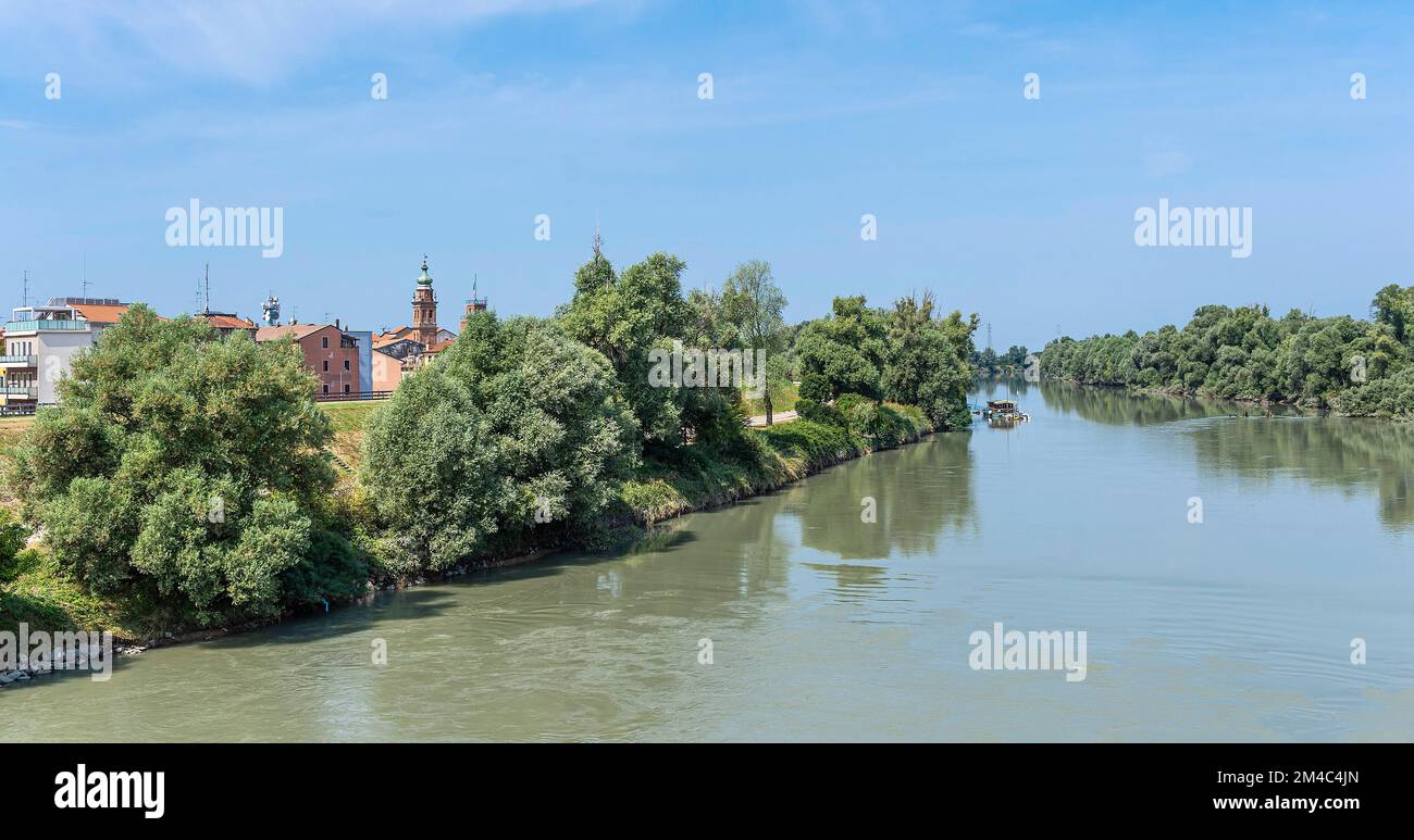 little town partial view and adige river, legnago, italy Stock Photo ...