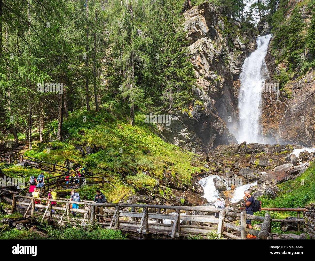 saent waterfalls, rabbi valley, italy Stock Photo - Alamy