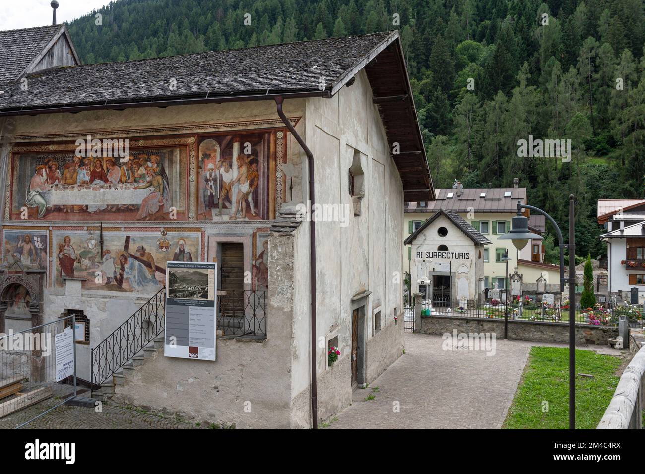 saints filippo and giacomo church, pejo valley, italy Stock Photo - Alamy