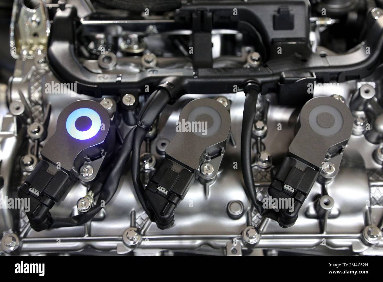 Closeup detail of the engine fuel injectors Stock Photo - Alamy