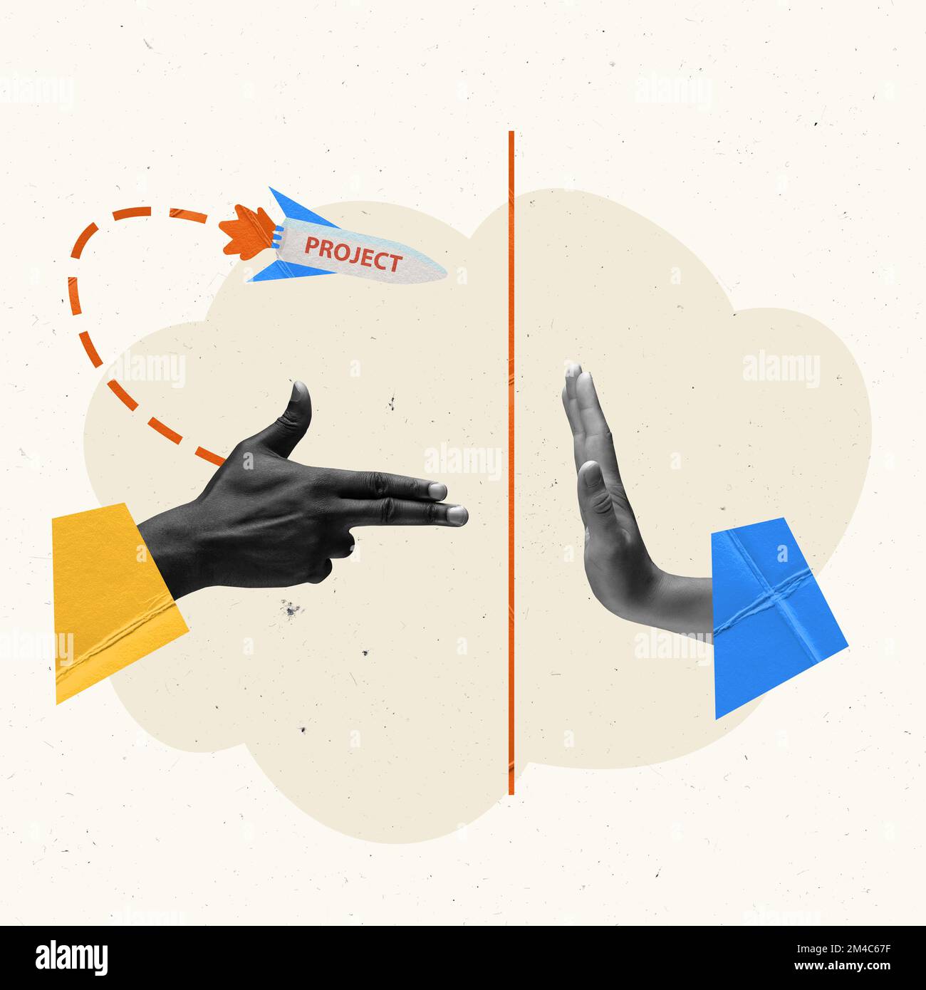 Contemporary art collage. Creative design. Startup. Projects launching ...