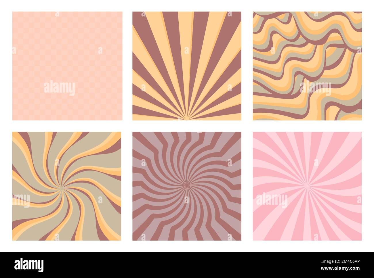 Groovy pattern with vintage daisy 70s, 60s lsd elements vector. Psychedelic, craisy background ...