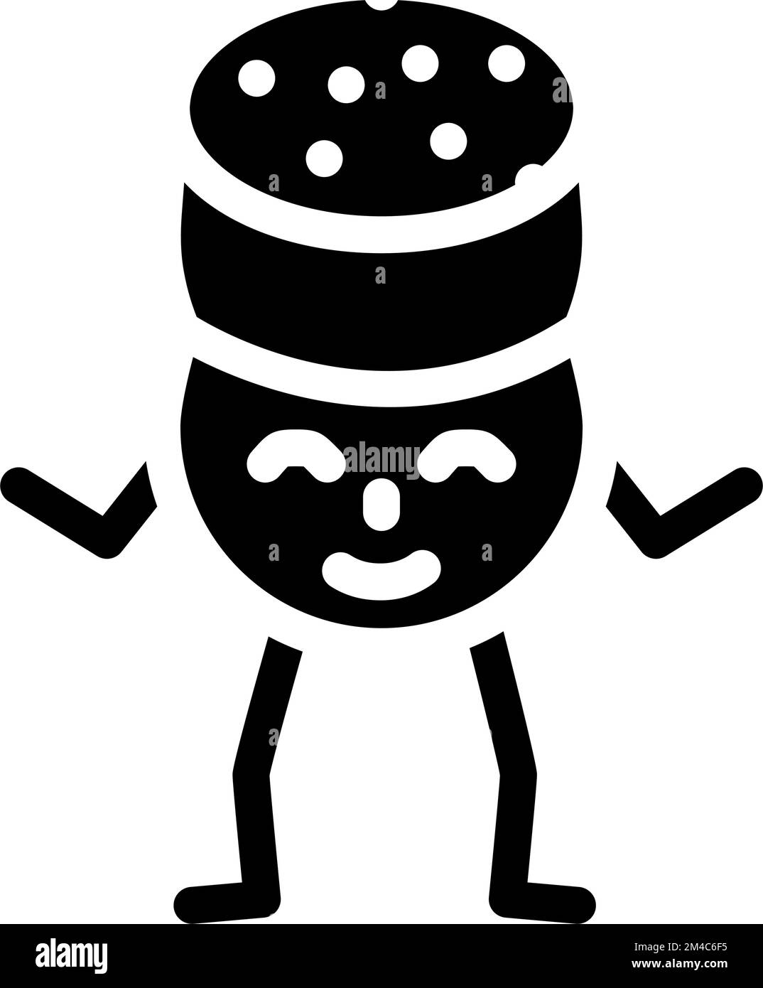 wurst meat character glyph icon vector illustration Stock Vector Image ...