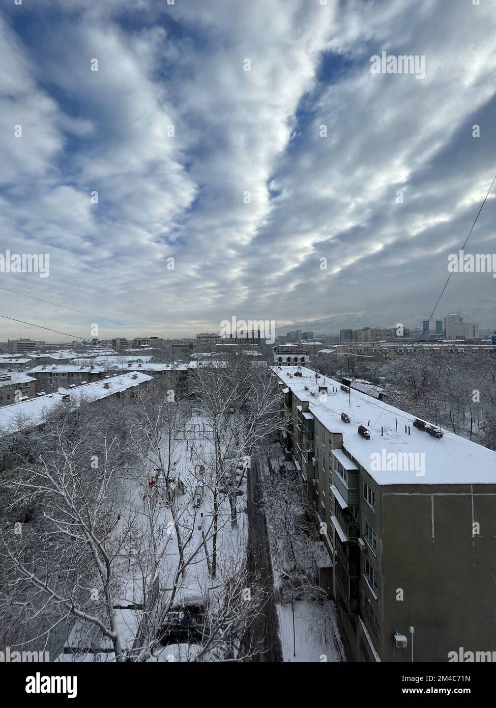 winter view of the roofs from a multi-storey building Stock Photo - Alamy