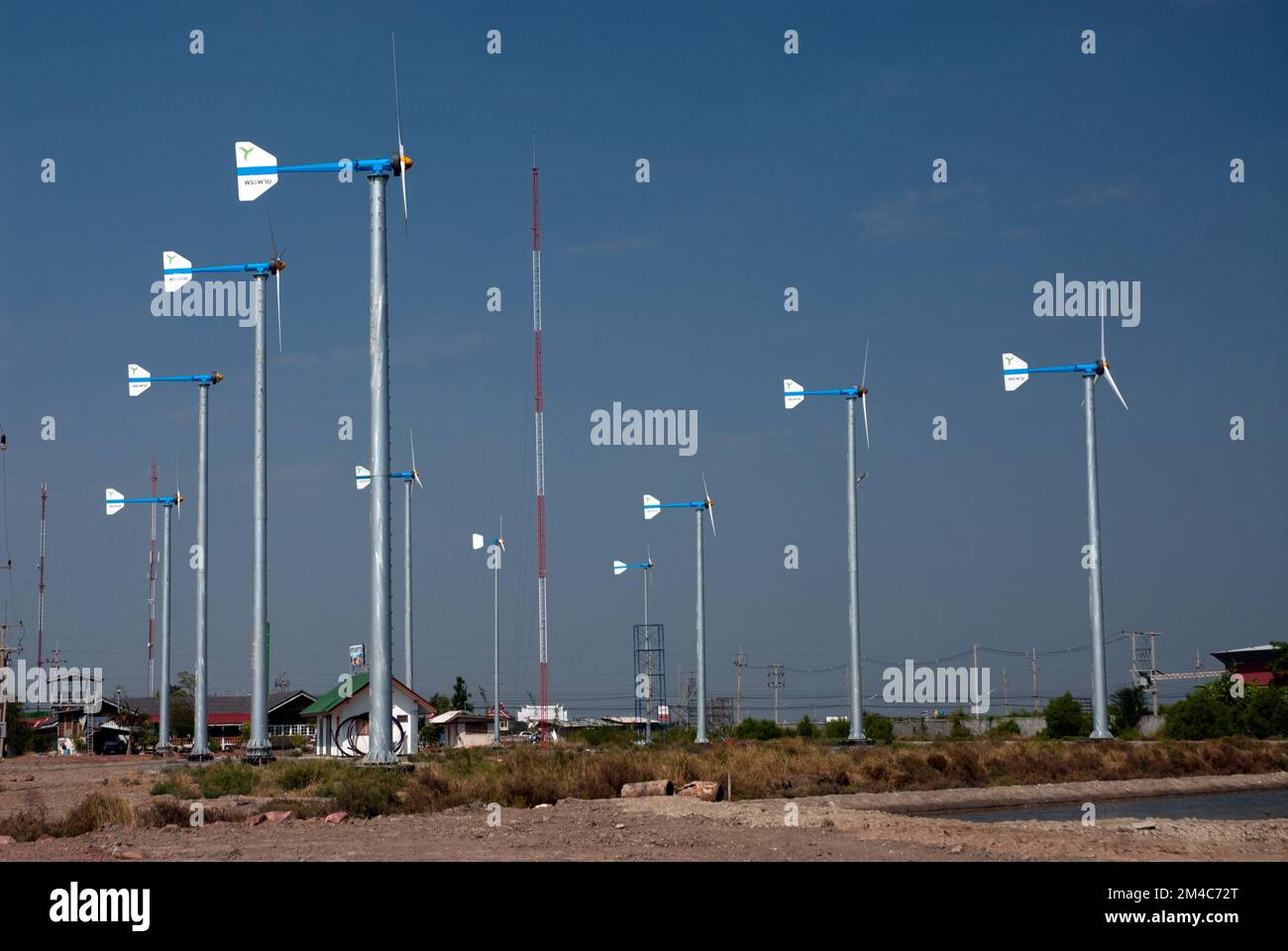 Green renewable electricity energy concept - electrical wind generator ...